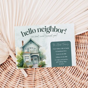 Welcome Neighbor Card Template, Cute Housewarming Card Template, Canva ...