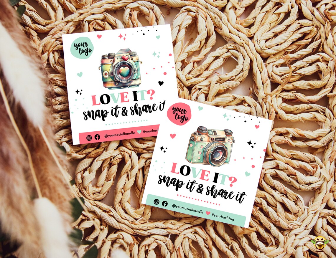 Editable Snap & Share Cards, TWO Designs, Canva Template, Instant ...