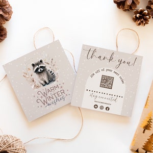 Winter Thank You Card Templates, Set of THREE Cards, Editable Winter ...