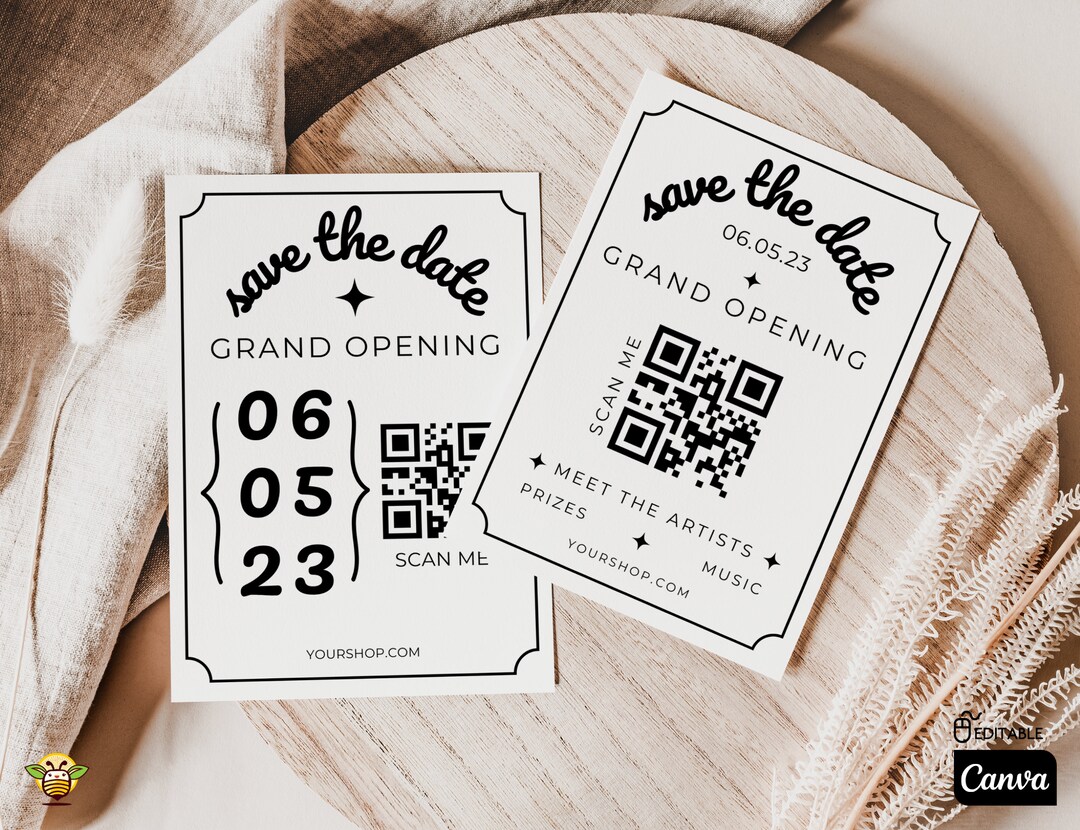 Qr Code Template, Artsy Event Template, Modern Digital Download, Card ...