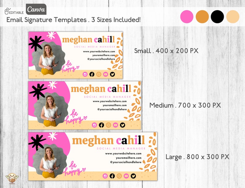 Editable Email Signature Template, Email Signature Template, Signature ...