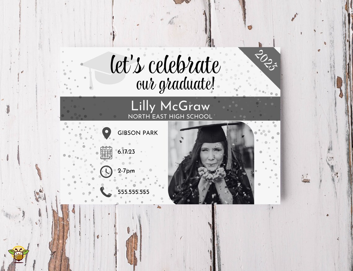 Editable Graduation Invitation Template Invitation Template - Etsy