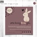 Easter Thank You Card Template, Rabbit Thank You Card, Small Business ...