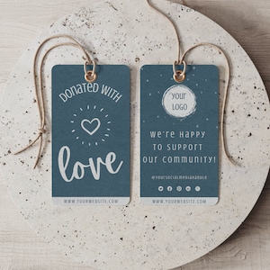 Editable Donation Hang Tag Template, Donation Basket Hang Tag, Tag ...