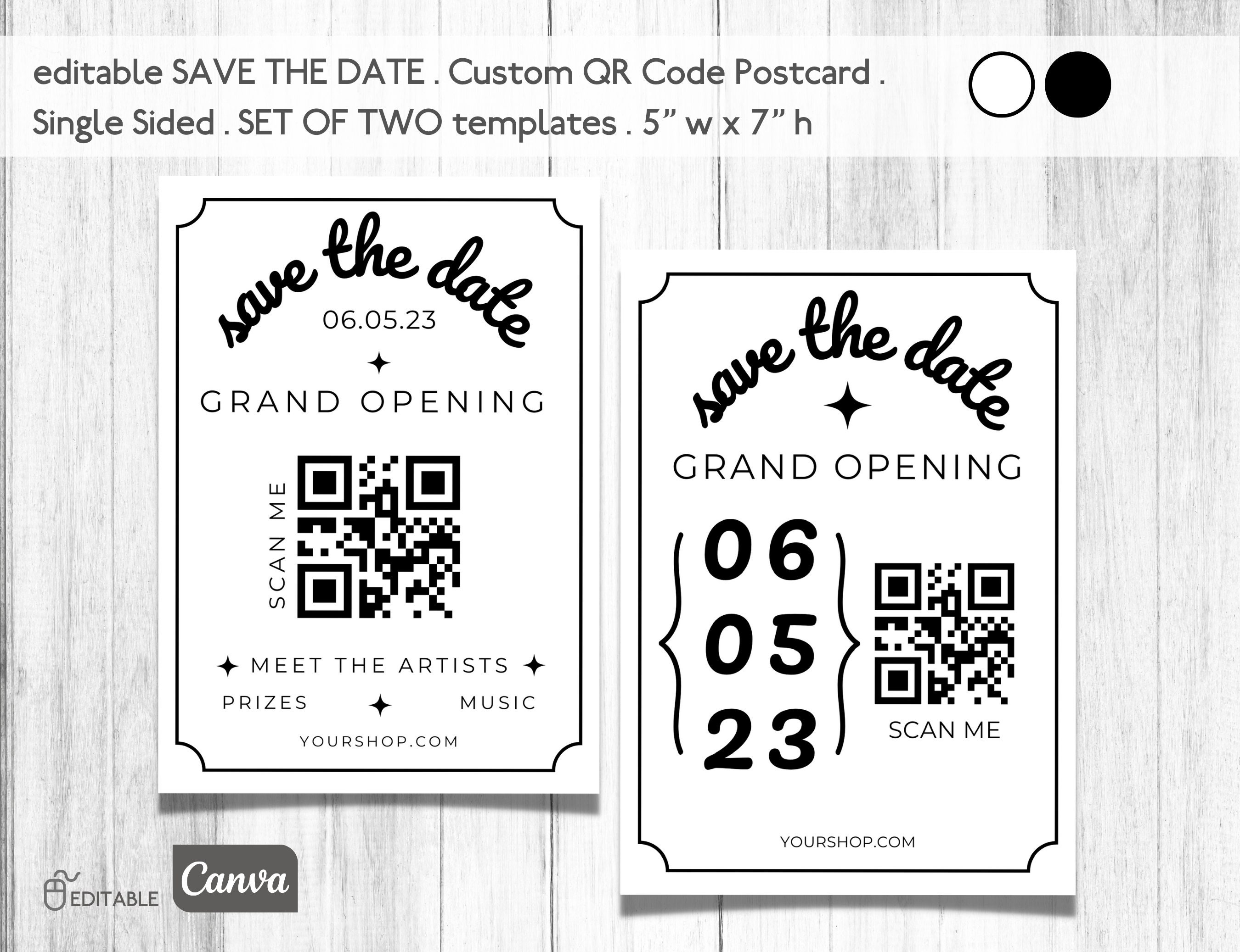 Qr Code Template, Artsy Event Template, Modern Digital Download, Card ...