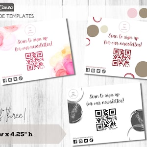 Editable QR Code Signs, Scan for Newsletter Signup, Set of THREE ...