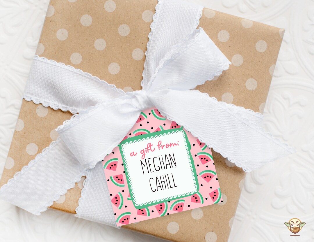 Cute Watermelon Gift Tag Set, Editable Gift Hang Tag Template, SET OF ...