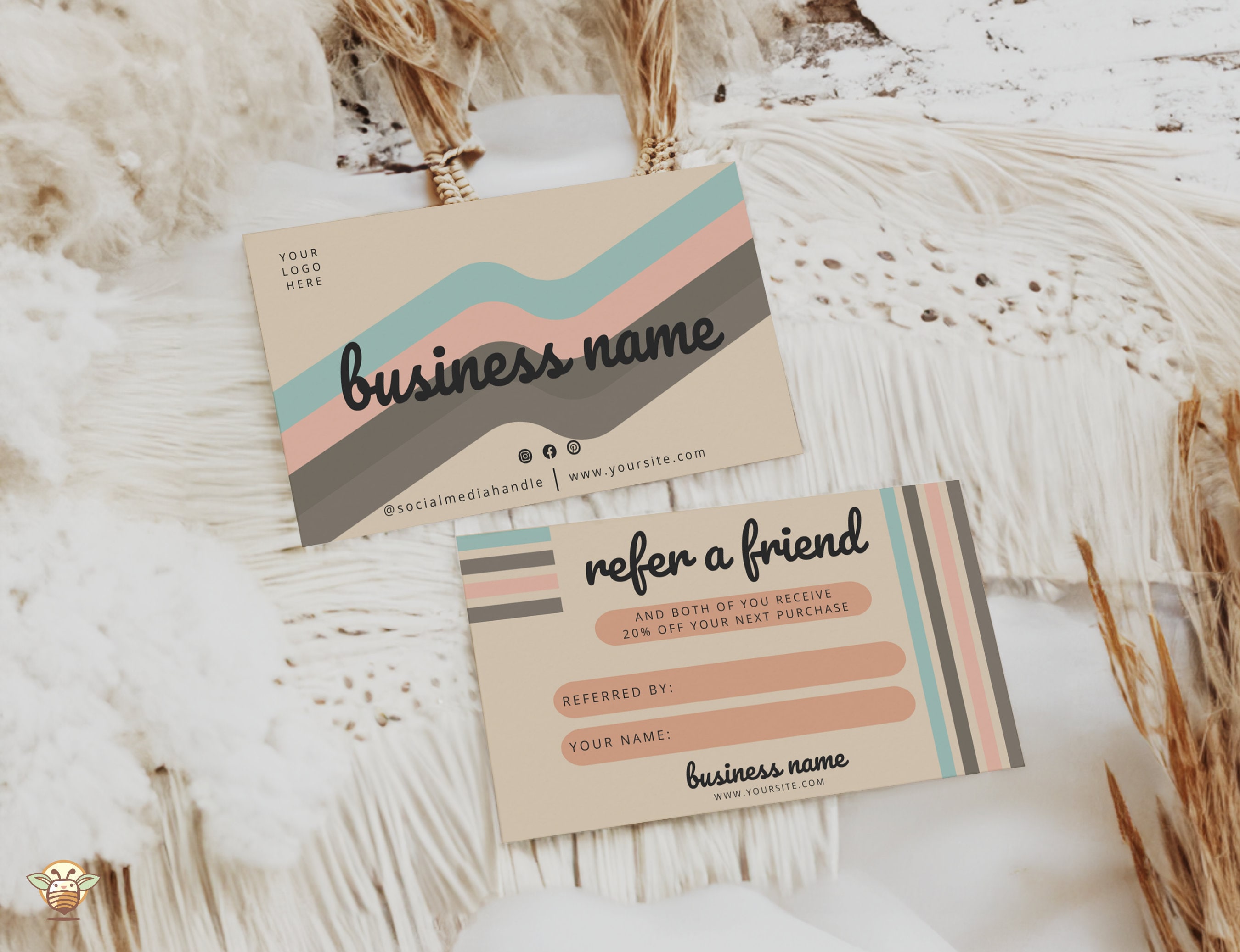 Refer a Friend Card Template, Referral Card Template, Package Insert ...