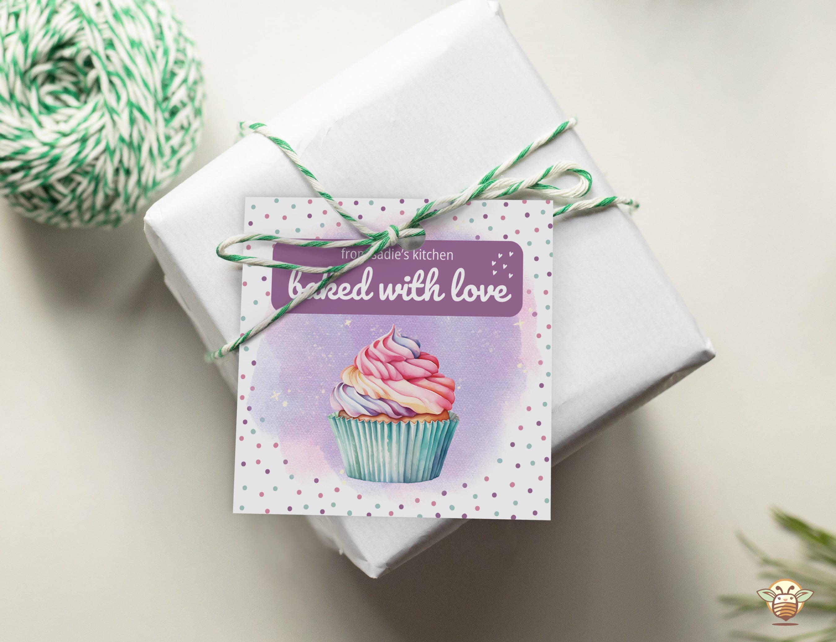 Baked With Love Hang Tag Template, Editable Hang Tag Template, Cupcake ...
