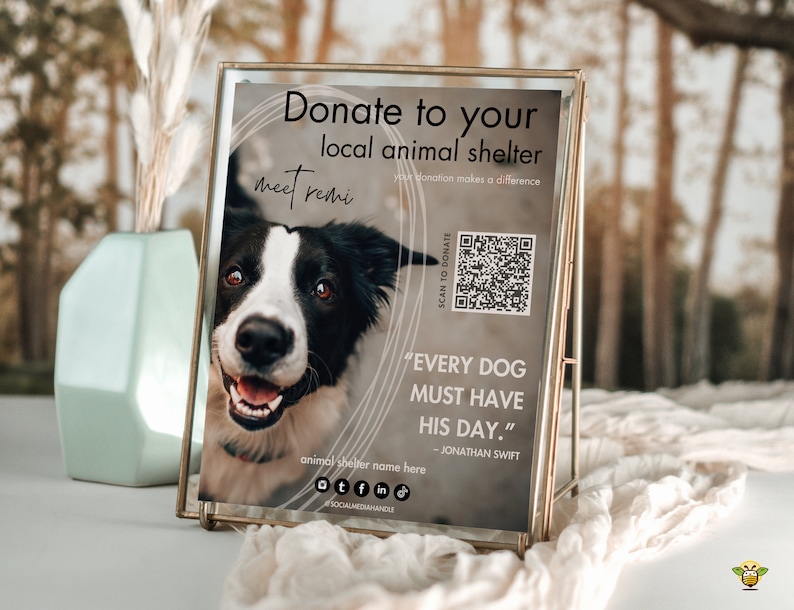 Editable Scan to Donate Sign, 8.5 X 11 QR Code Sign, Custom QR Code ...