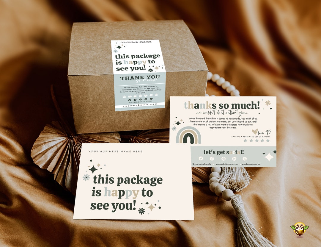 Editable Branding Bundle, Box Labels, Thank You Card (digital Download ...