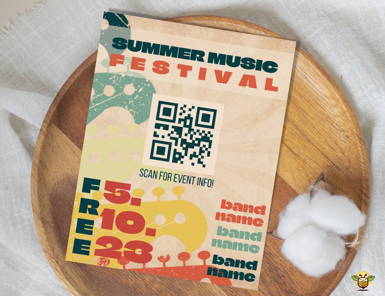 Editable Qr Code Flyer, Music Festival Qr Code Sign Template, Canva ...