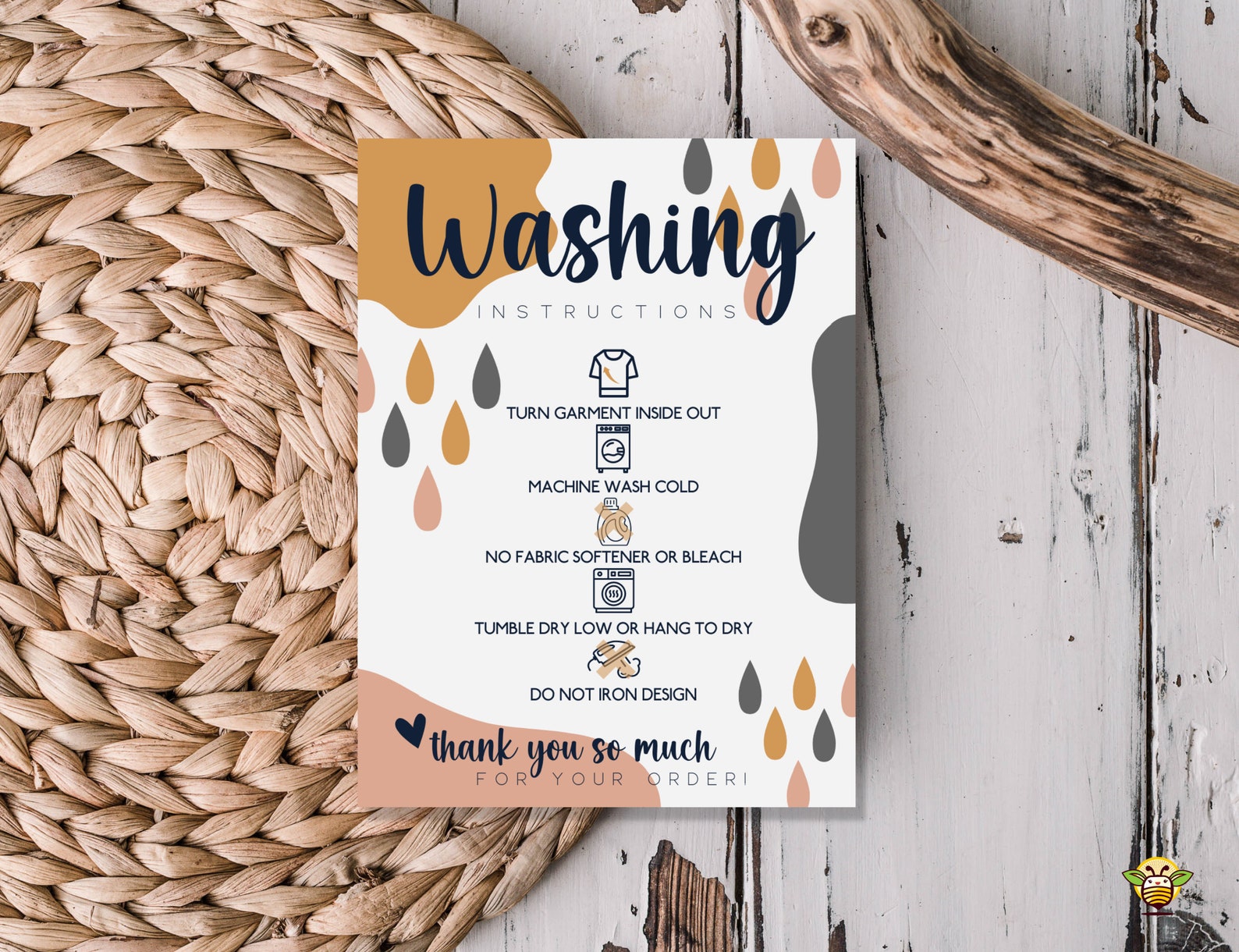 Ready to Print Care Card, Tee Care Card, Boho Care Card, Fun Care Card ...