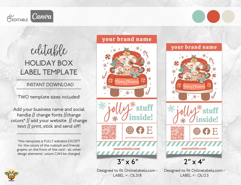 Box Label Template, Editable Packaging Labels, Order Packaging Stickers ...