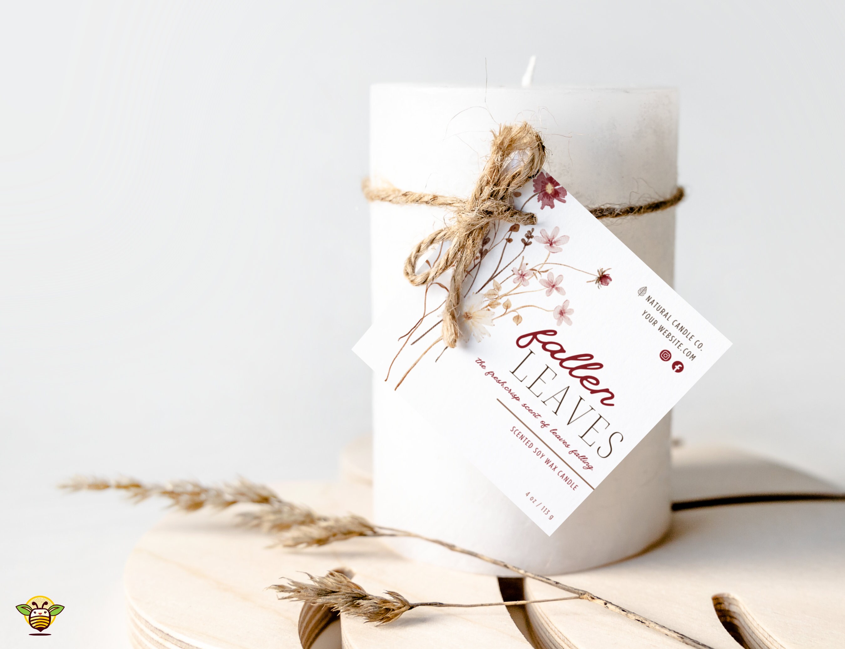 Autumn Candle Hang Tag Template Set of FOUR Hang Tag - Etsy