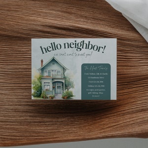Welcome Neighbor Card Template, Cute Housewarming Card Template, Canva ...