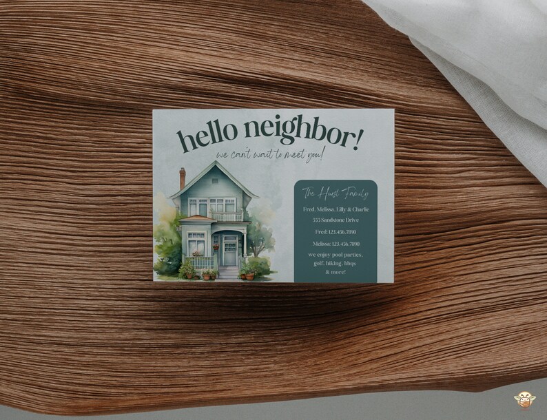 Welcome Neighbor Card Template, Cute Housewarming Card Template, Canva ...