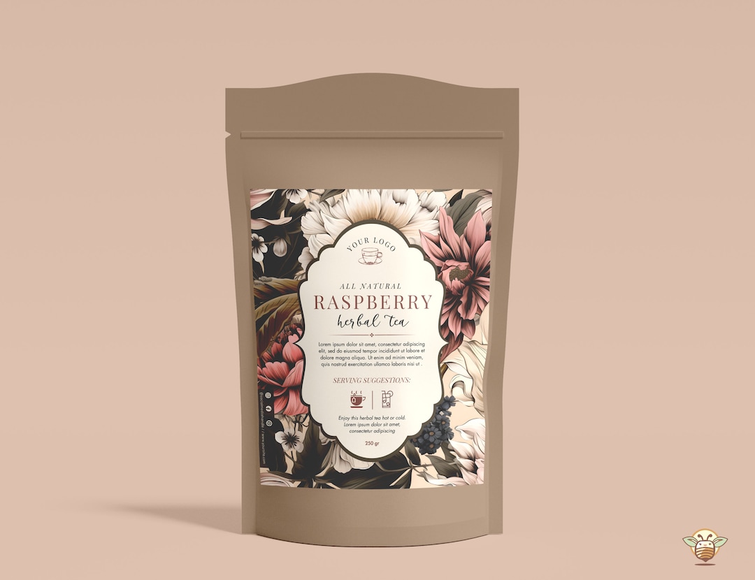 Editable Tea Packaging Label Template, Product Label Template, Vintage ...
