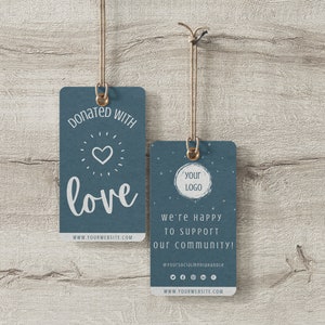 Editable Donation Hang Tag Template, Donation Basket Hang Tag, Tag ...