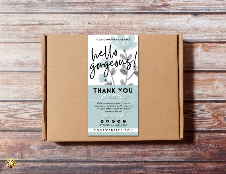 Floral Box Label Sticker Template, Pretty Packaging Label, DIY Box ...