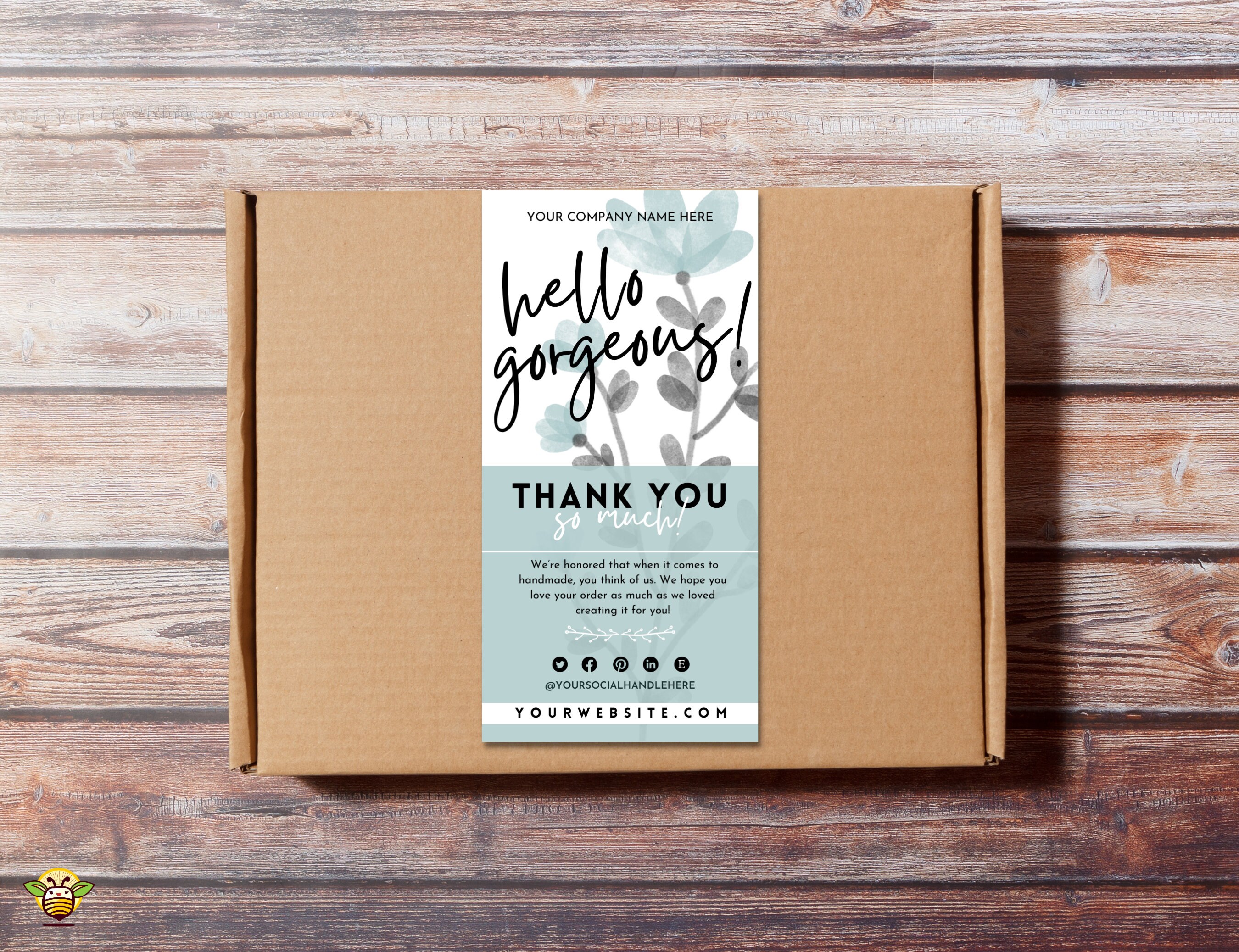 Floral Box Label Sticker Template, Pretty Packaging Label, DIY Box ...