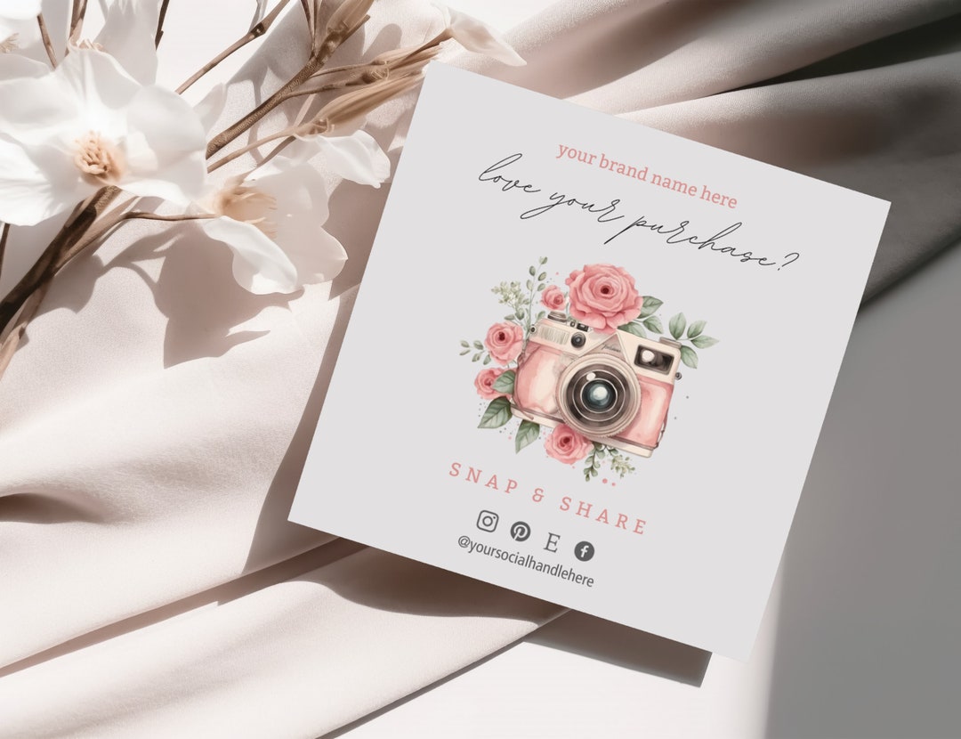 Editable Snap & Share Card Template, Canva Template, Instant Download ...