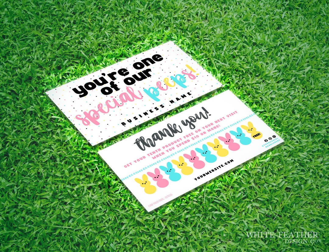 Easter Loyalty Card Template, Punch Card Template, Reward Card Template ...