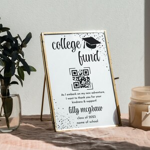 Editable QR Code Graduation Sign, Scan to Gift Qr Code Sign Template ...