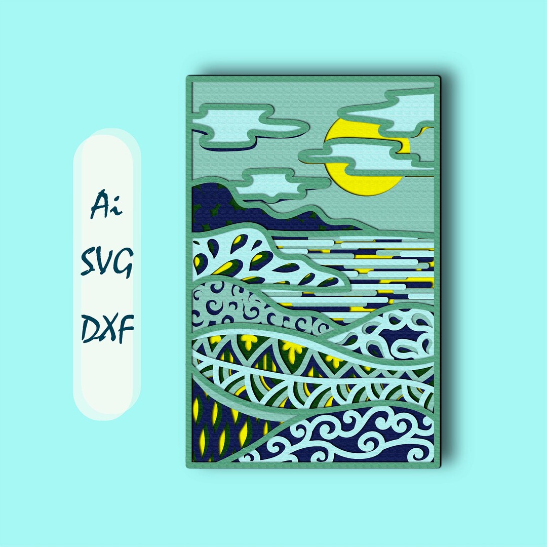 Landscape 3D Layer SVG/ Landscape 3D Mandala/ Landscape Paper - Etsy