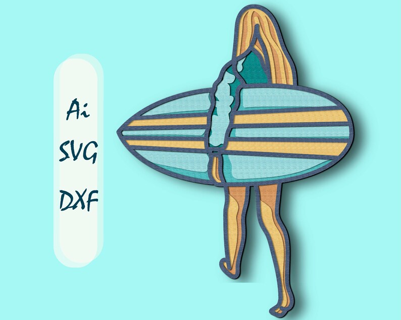 Surfer Svg 3d Layer/ Surfer 3D Mandala/ Surfer Paper Cut/ - Etsy