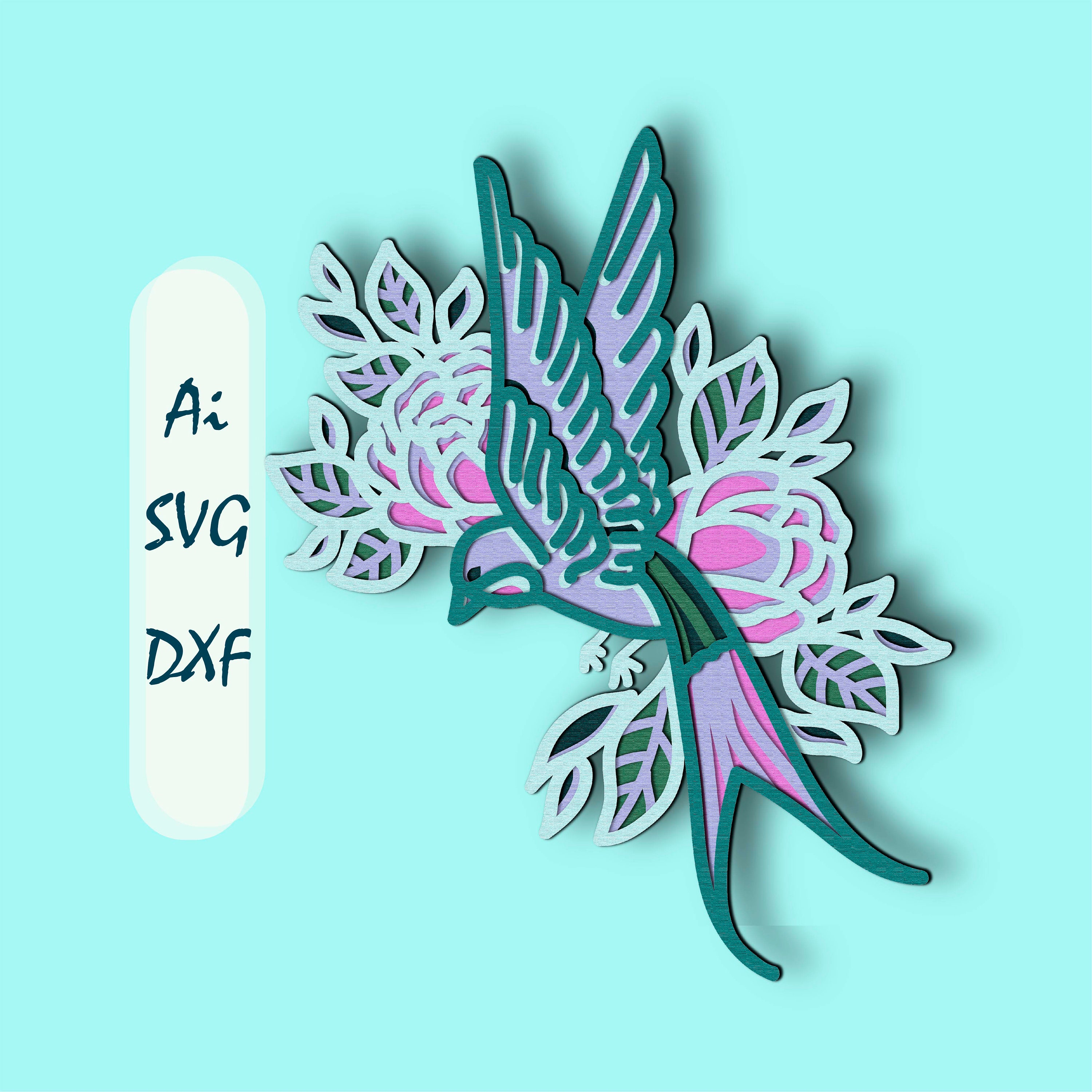 Birds SVG 3D layer/ Birds 3D cut/ Birds paper cut/ Plywood cut | Etsy