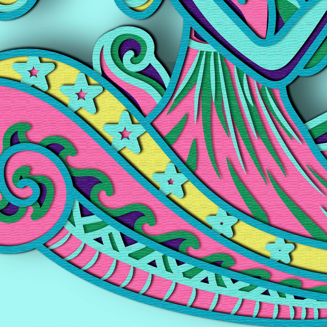 Girl SVG 3D layer/ Girl 3D mandala/ Girl paper cut/ Plywood | Etsy