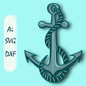 Anchor 3D Layer SVG/ Anchor 3D Mandala/ Anchor Paper Cut/ Plywood Cut ...