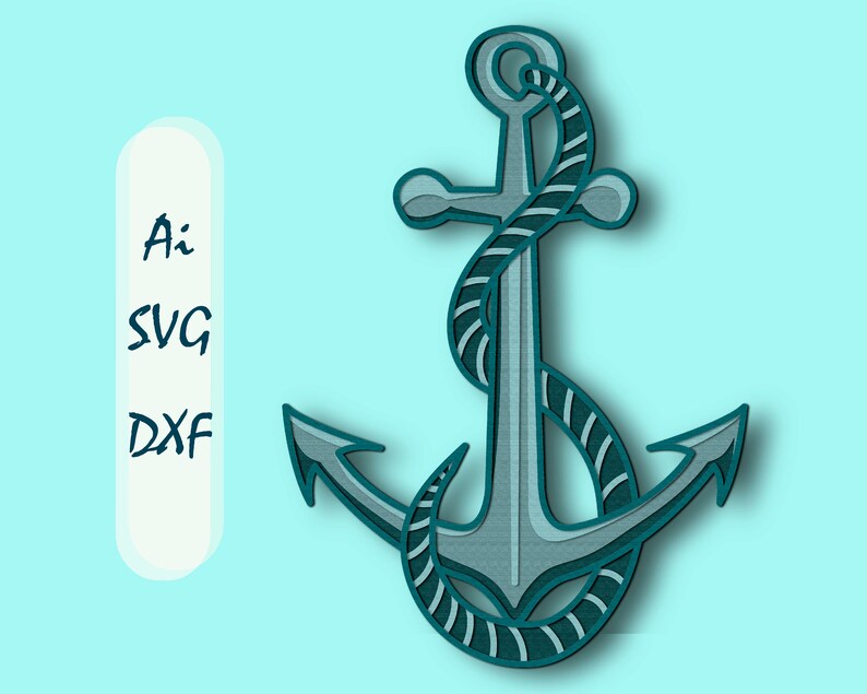 Anchor 3D Layer SVG/ Anchor 3D Mandala/ Anchor Paper Cut/ - Etsy