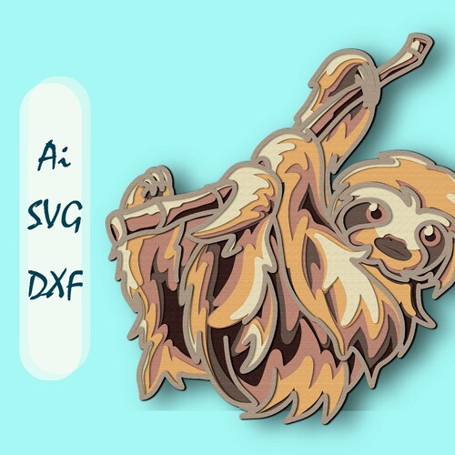 Sloth Multilayer 3D SVG/ Sloth 3D Mandala/ Sloth Paper Cut/ - Etsy