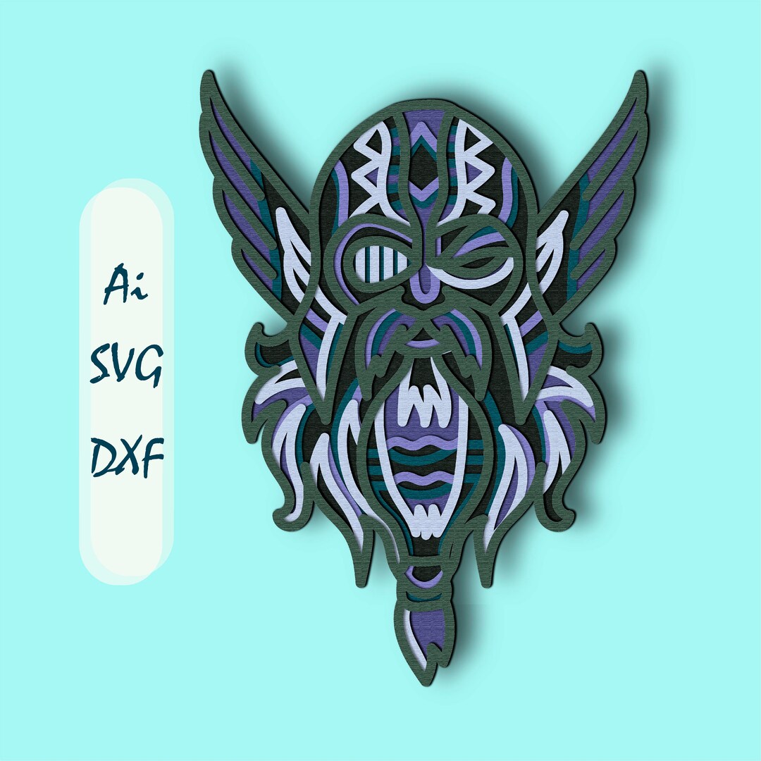 Viking SVG 3D Layer/ Viking 3D Mandala/ Viking Paper Cut/ Plywood Cut ...