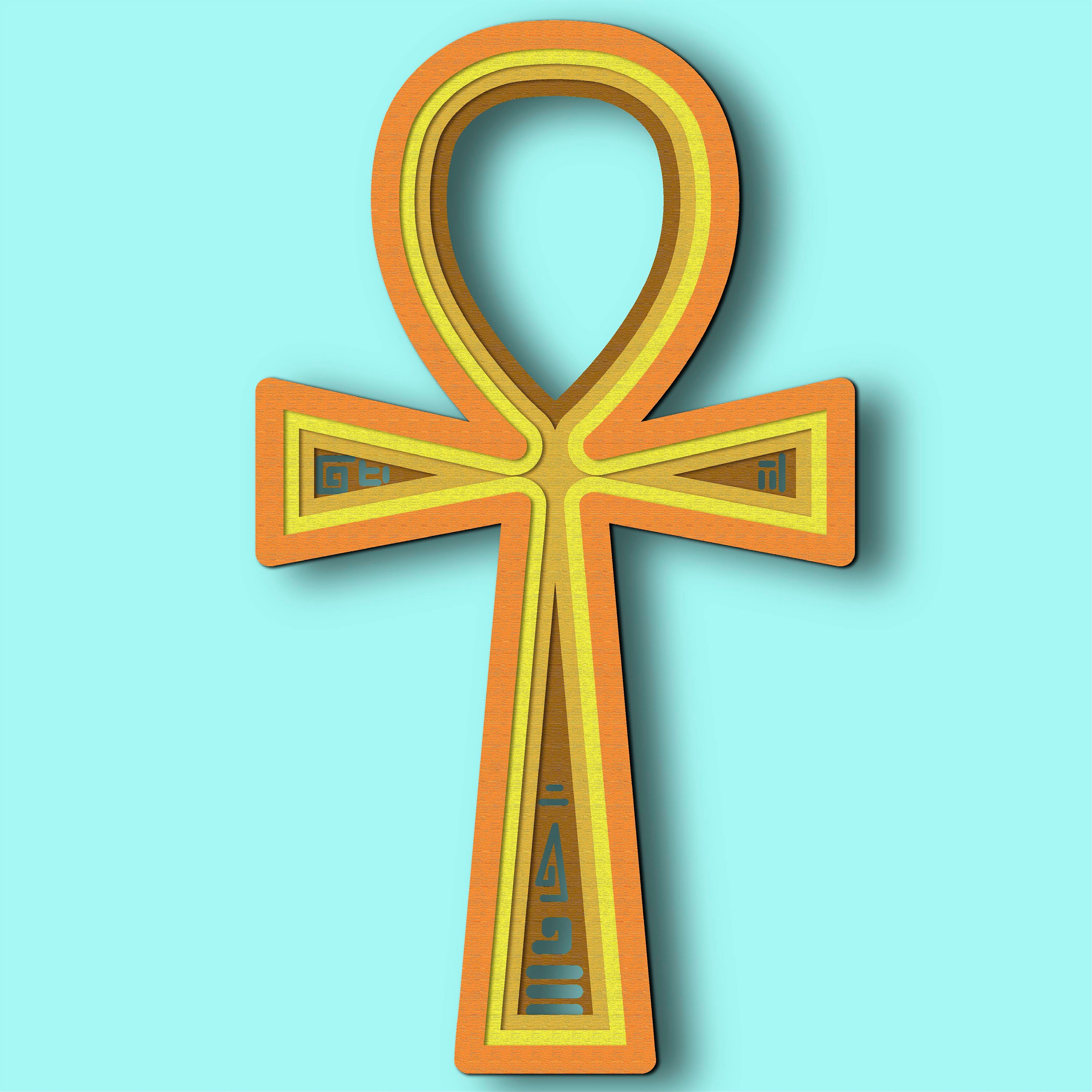 Ankh 3D Layer SVG/ Ankh 3D Mandala/ Ankh Paper Cut/ Plywood - Etsy