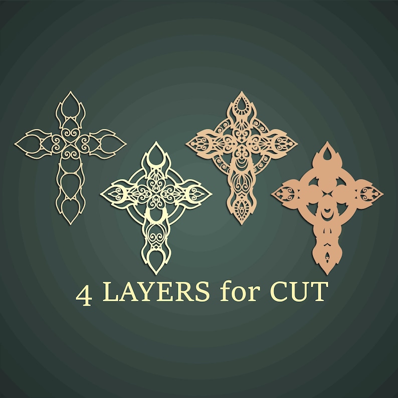 3D Cross SVG, Multilayer Cut File, Cricut&glowforge, CNC, Layered ...