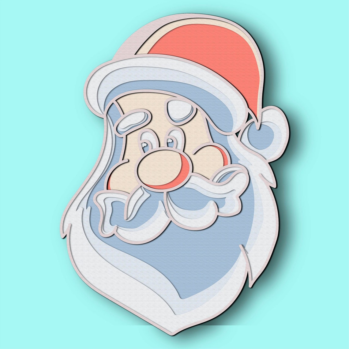 Santa Multilayer 3D SVG/ Santa 3D Cricut/ Christmas Paper - Etsy