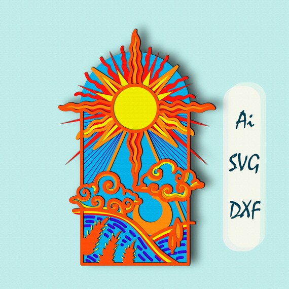 Sun 3D Layer SVG/ Sun 3D Mandala/ Sun Paper Cut/ Plywood Cut - Etsy