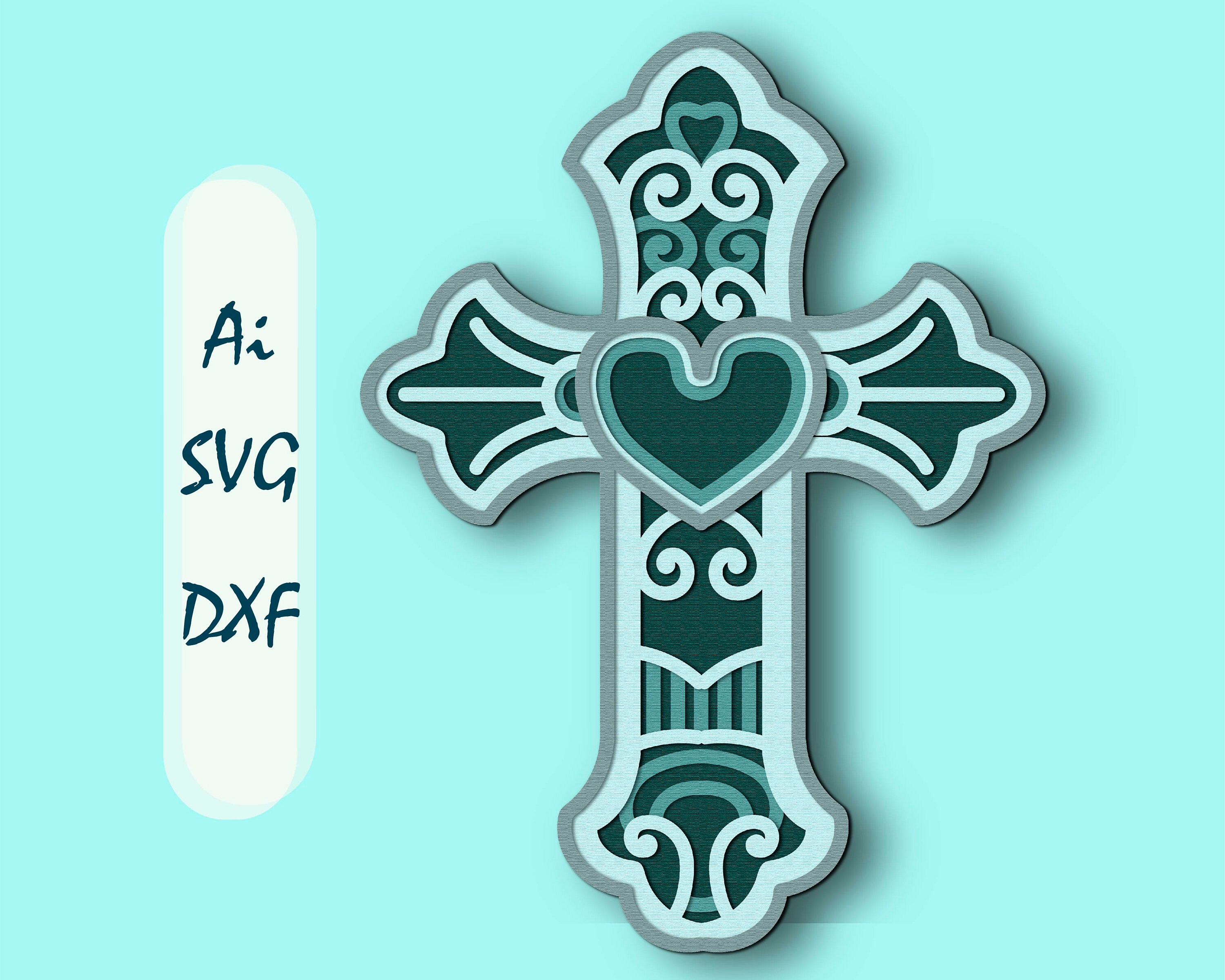 Cross Multilayer 3D SVG/ Cross 3D Mandala/ Cross Paper Cut/ - Etsy