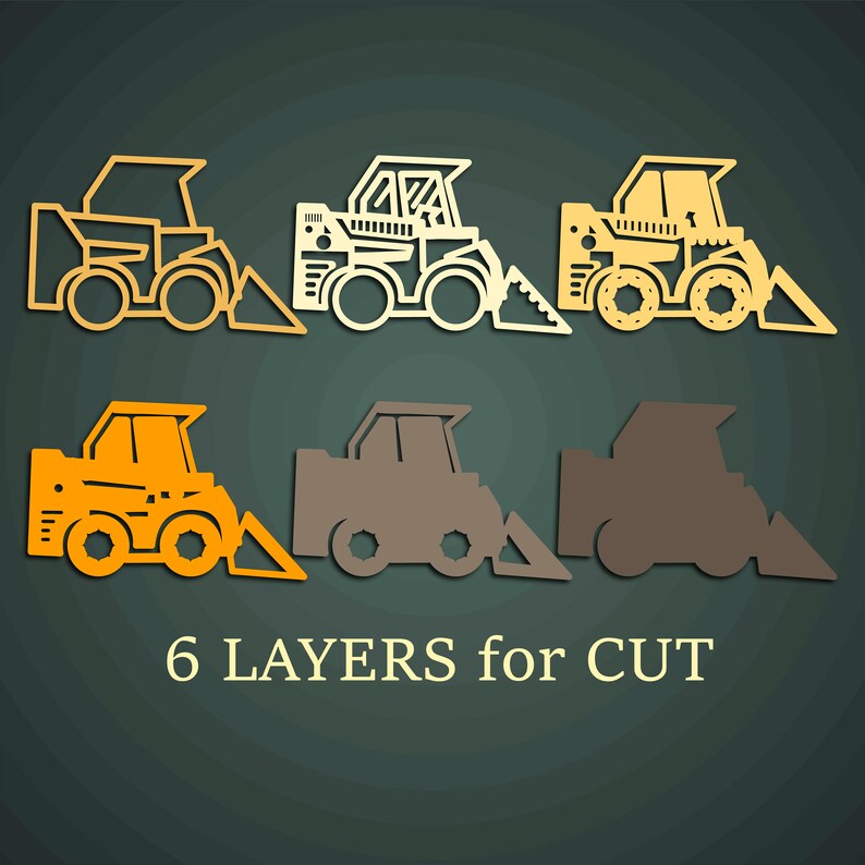 3D Front Loader Svg/multilayer Cut File, Cricut&glowforge, CNC, Shadow ...