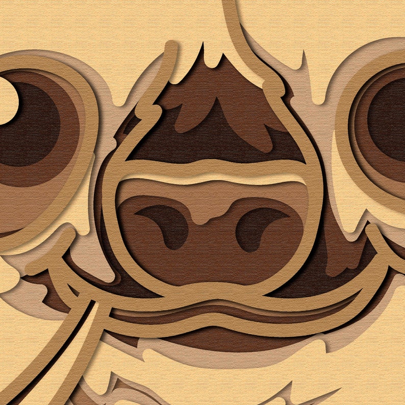 Sloth multilayer 3D SVG/ sloth 3D mandala/ sloth paper cut/ | Etsy