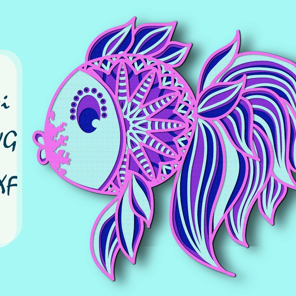 3d Layer Fish Svg - Etsy