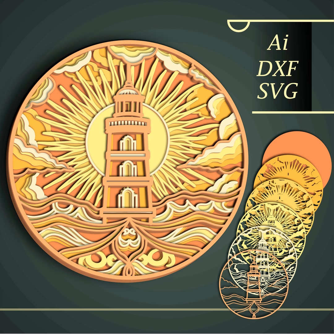 3D Lighthouse SVG/ Multilayer Cut File, Cricut&glowforge, CNC, Layered ...