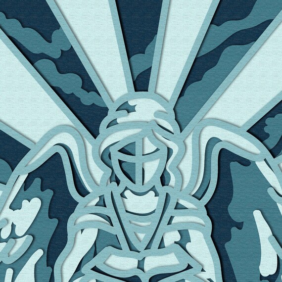 Angel DXF Angel 3D Layer SVG/ Angel 3D mandala/ Angel paper cut ...