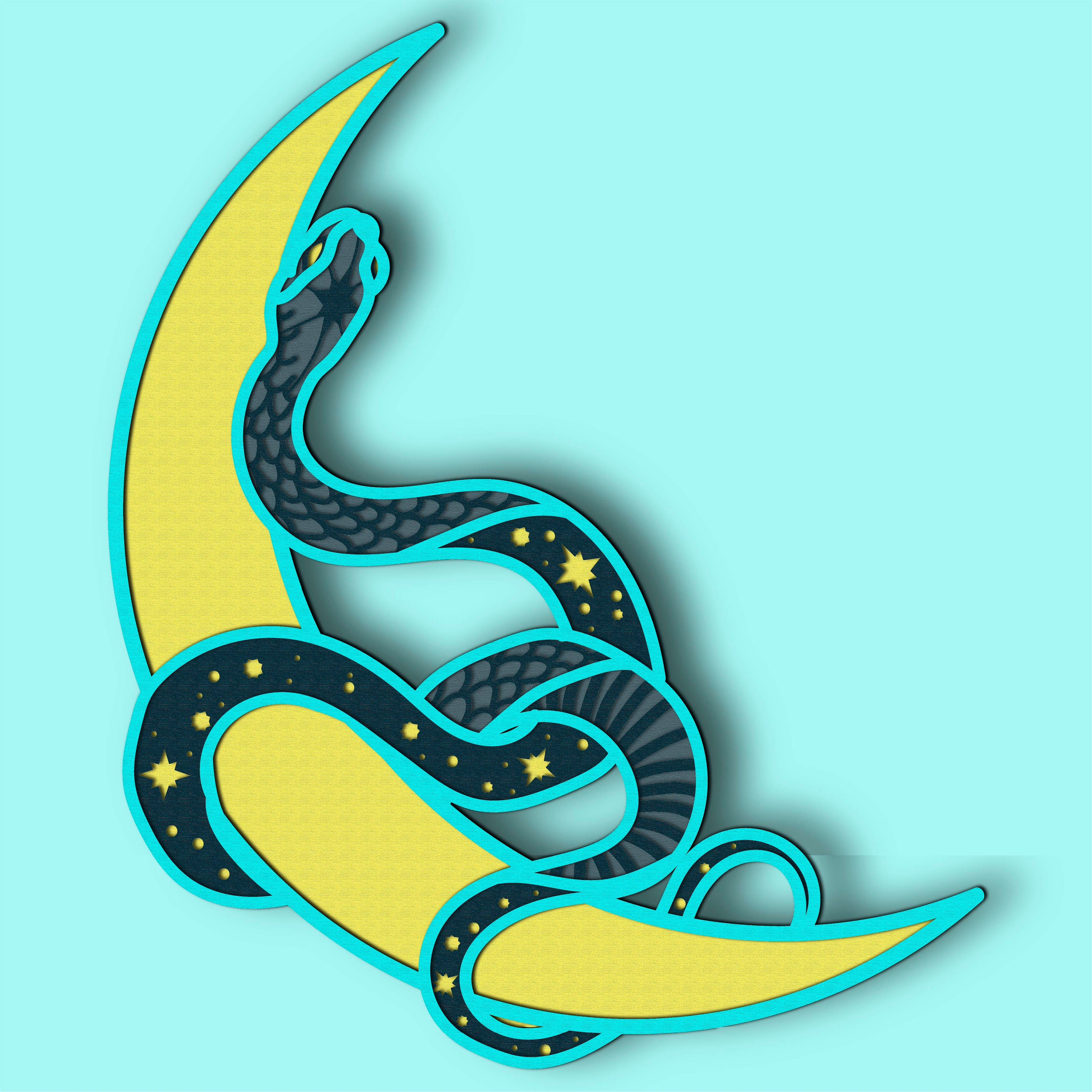 Snake Multilayer 3D SVG/ Snake 3D Cut/ Snake Paper Cut/ - Etsy