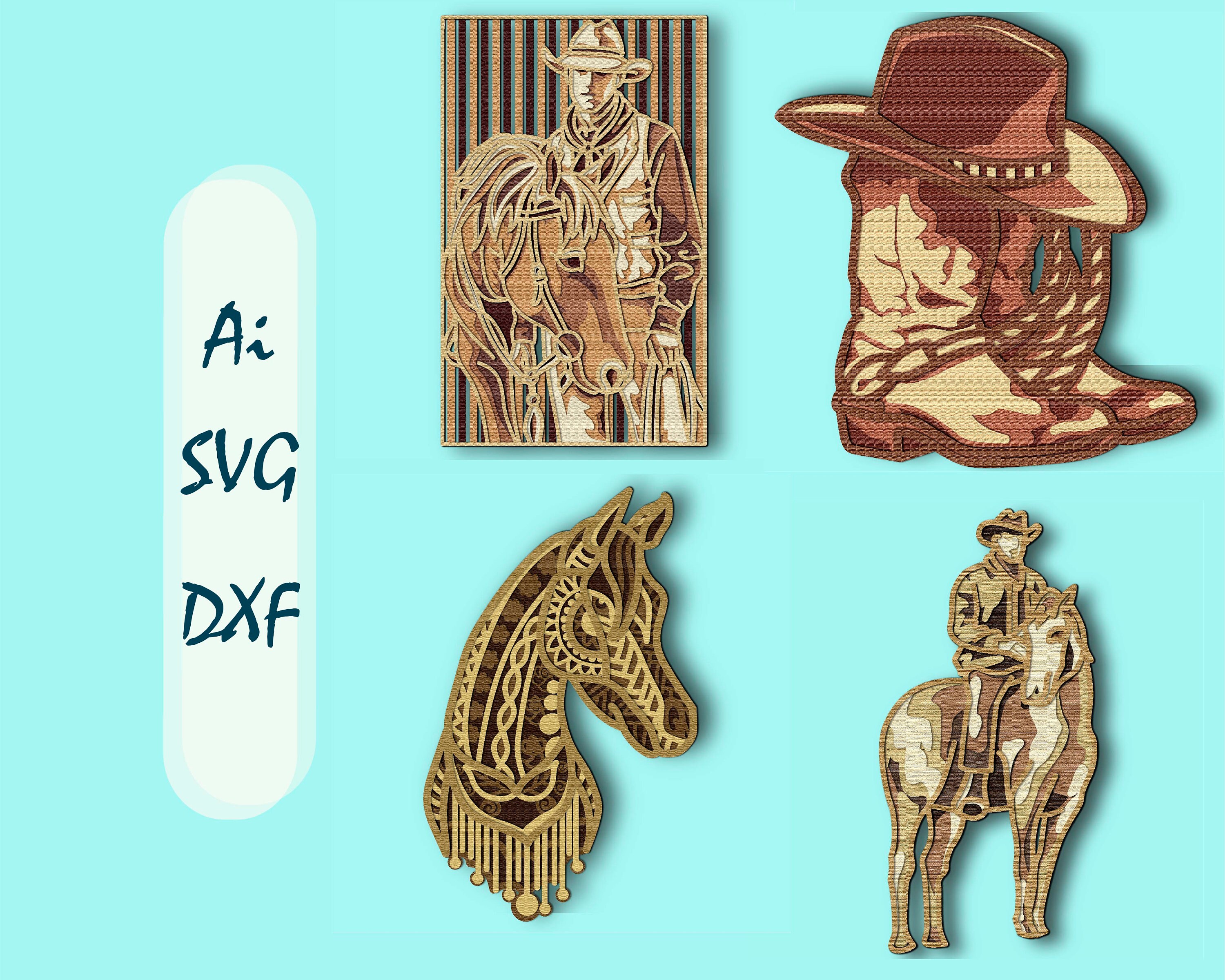 Cowboy Multilayer 3D SVG/ Cowboy Bundle/ Cowboy 3D Cut/ Cowboy - Etsy