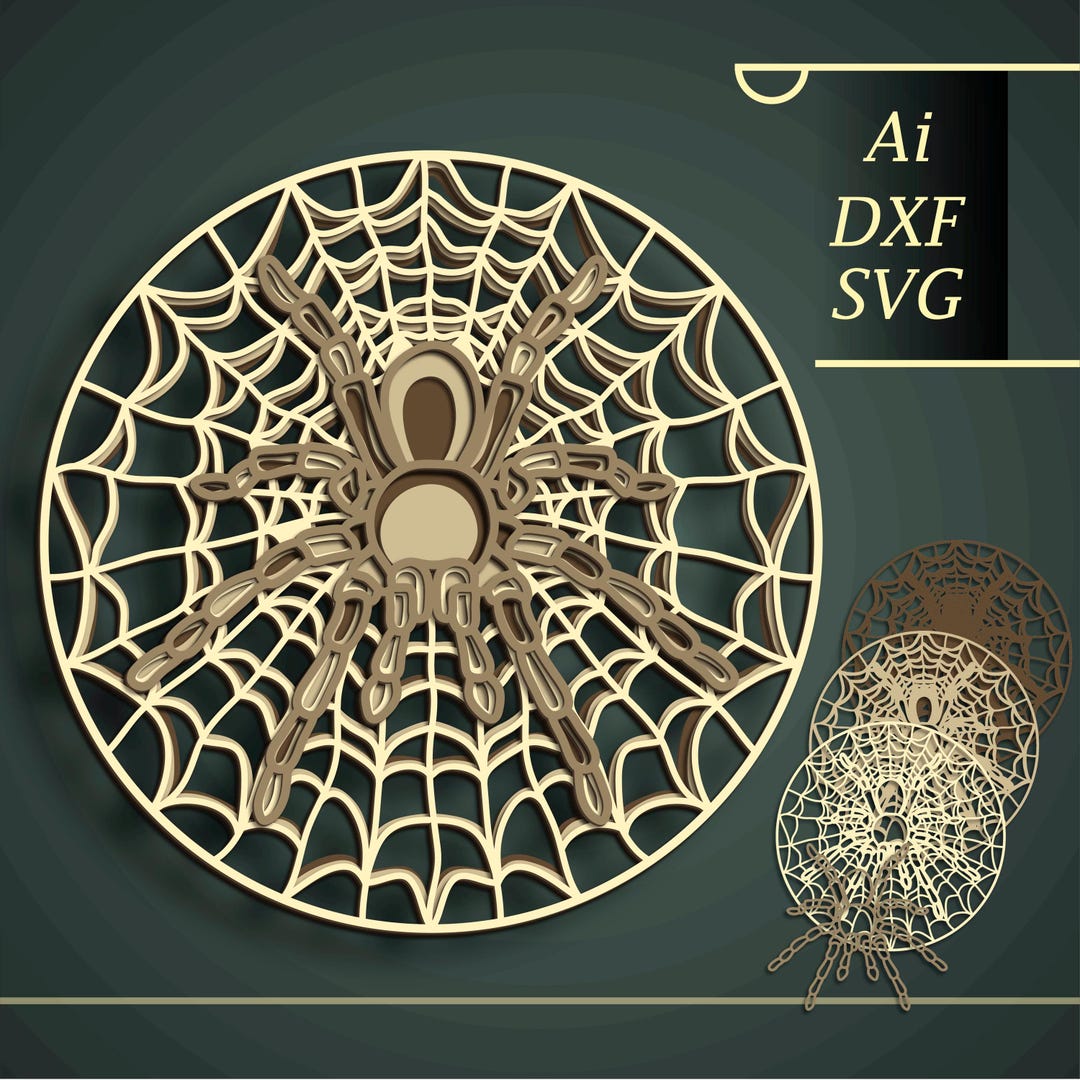 Spider Multilayer SVG/ Spider 3D Mandala/ Spider Paper Cut/ Plywood Cut ...