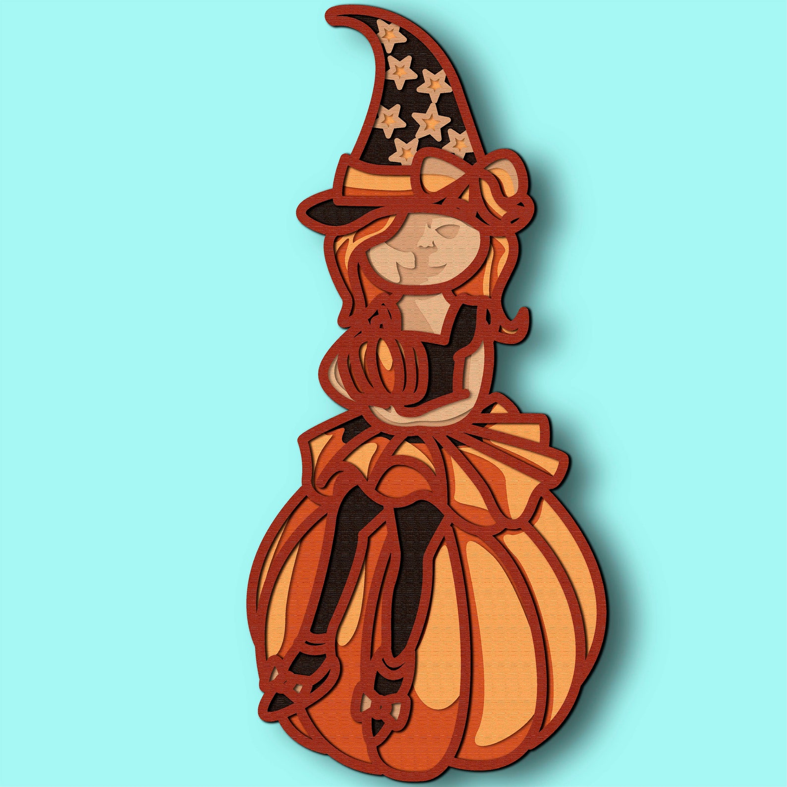 Witch 3D Layer Svg/witch 3D Mandala/witch Paper Cut/ Plywood - Etsy
